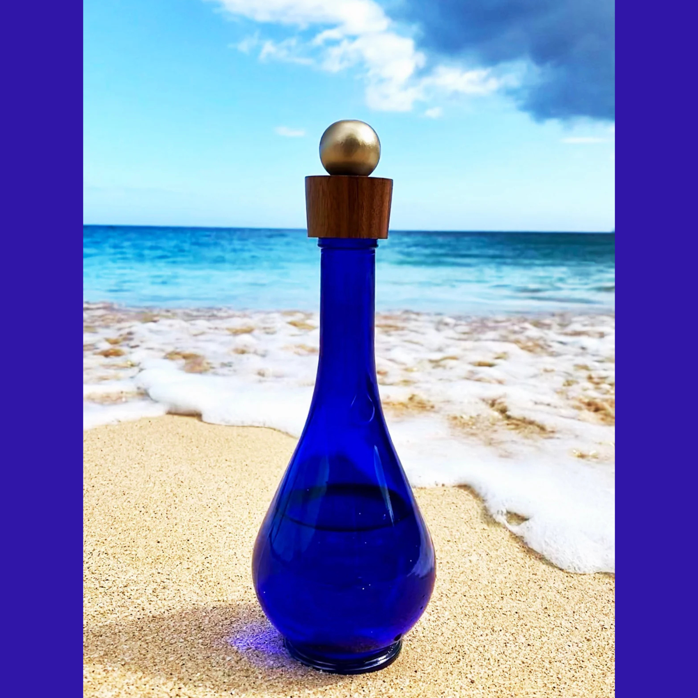Genie Bottle - 333ml Wooden Cap with Golden Ball – BlueBottleLove Europe